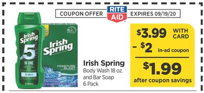 Save $2.00 and $0.75 off (1) Irish Spring Body Wash Printable Coupon