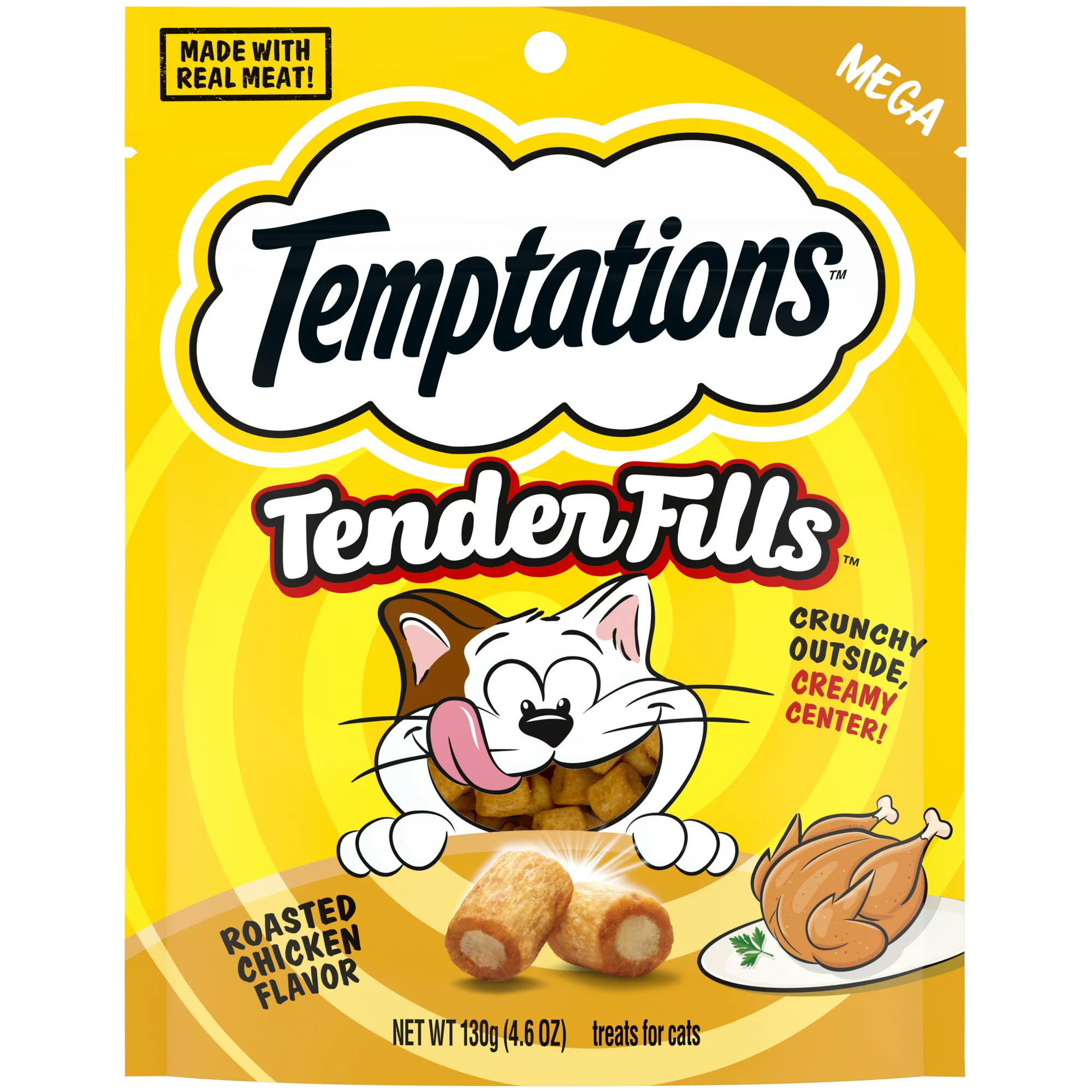 SAVE $1.00 On Any ONE (1) TEMPTATIONS Tender Fills Cat Treat 4.6oz or Larger!
