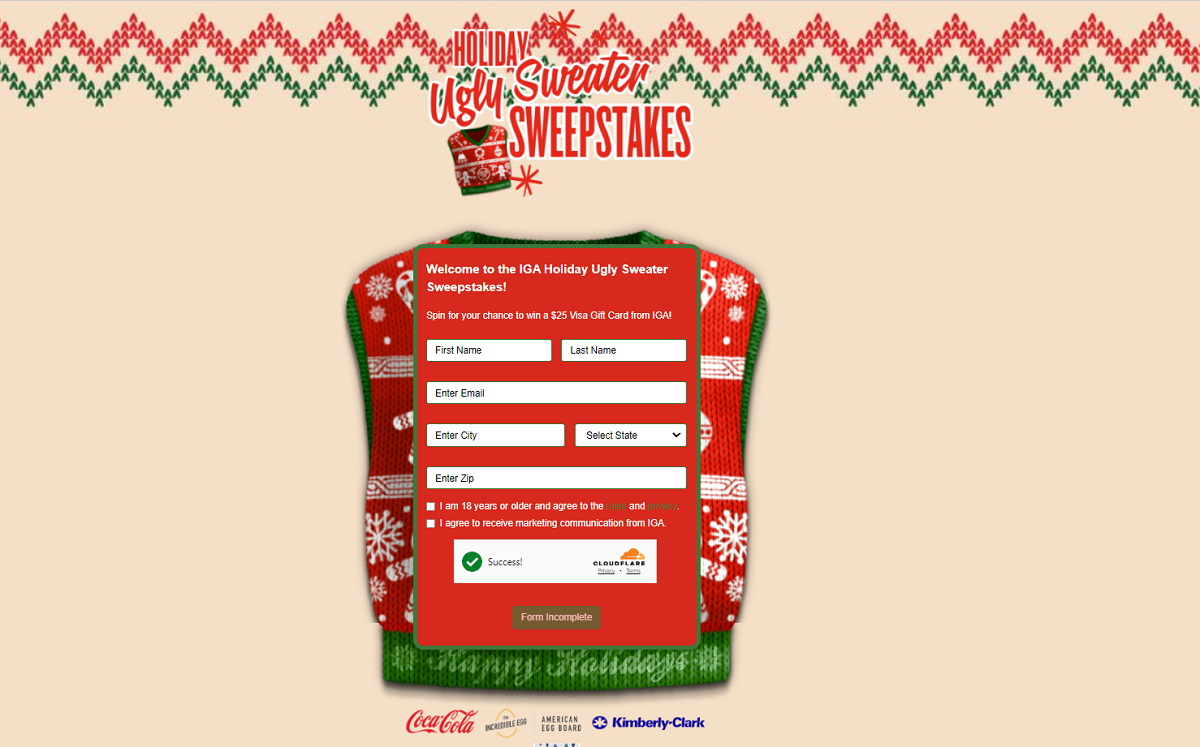 IGA Ugly Sweater Promotion 2023 – 110 $25 Prepaid Cards + Holiday ...
